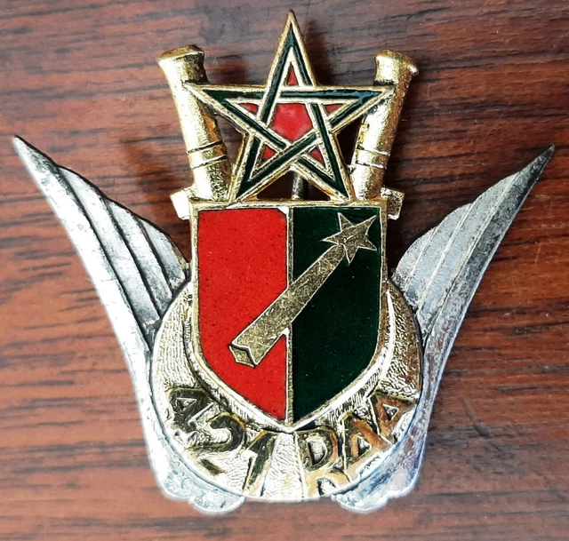 INSIGNE 421° RAA Maroc Régiment Artillerie Antiaérienne ORIGINAL Drago ...