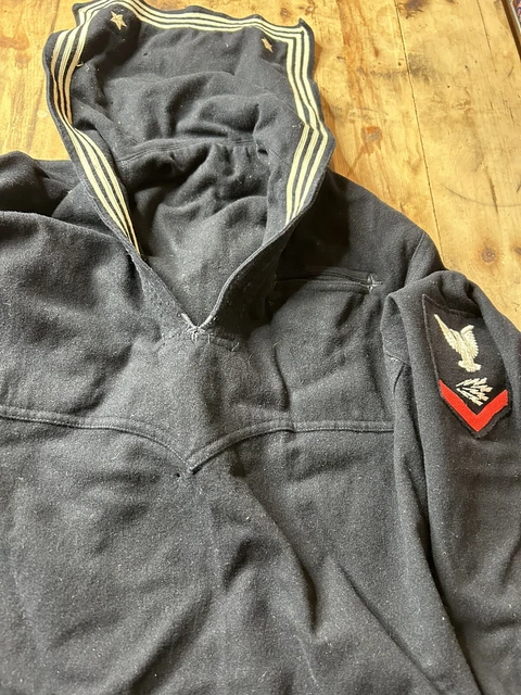 VINTAGE 40S 50S WWII Naval Clothing Company USN Wool Cracker Jack ...