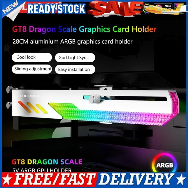 GT8 HORIZONTAL GPU Support Video Card Stand GPU Holder (White) $18.69 ...
