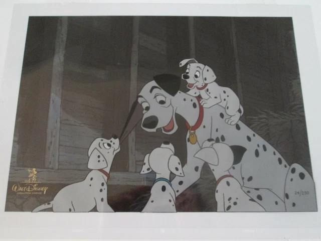 101 DALMATIANS DISNEY employee only limited edition Cel Pongo with Pups ...