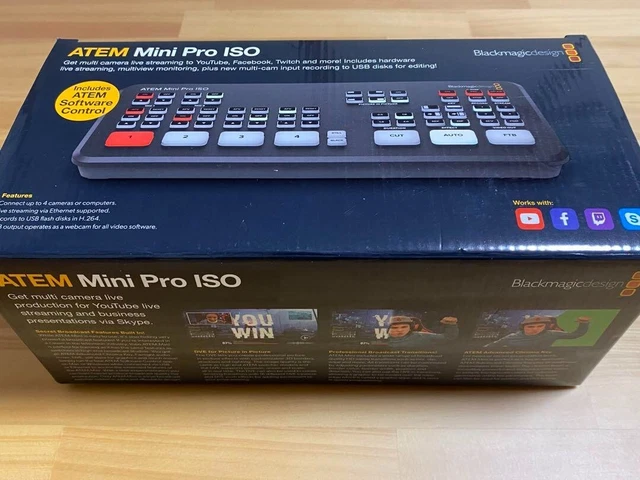 USED BLACKMAGIC DESIGN Atem Mini Pro ISO HDMI Live Stream Switcher w ...