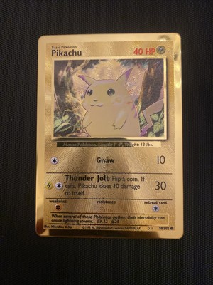 GOLD METAL PIKACHU Pokemon Celebrations Ultra Premium Collection UPC 58 ...