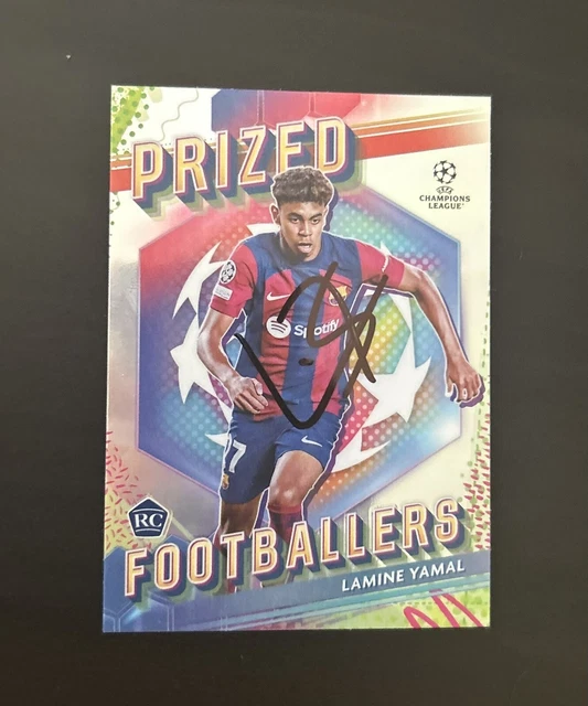 AUTOGRAPH LAMINE YAMAL Card Rookie Card Prized Footballers EUR 100,00 ...