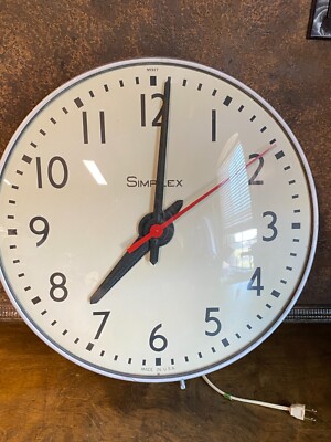 RARE VINTAGE 18” Large Simplex Electric School Clock Model 507-026 £60. ...