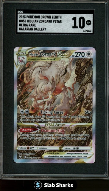 2023 POKEMON CROWN Zenith Hisuian Zoroark VStar Galarian Gallery SGC 10 ...