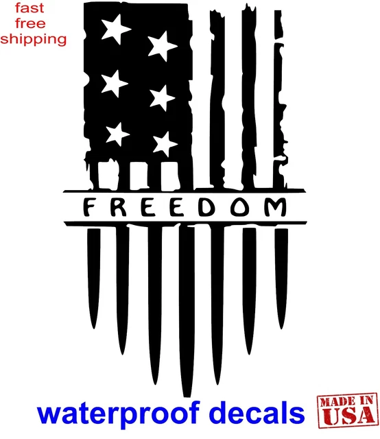 DIE-CUT FREEDOM FLAG decal charlie kirk wtp weatherproof stickers usa ...