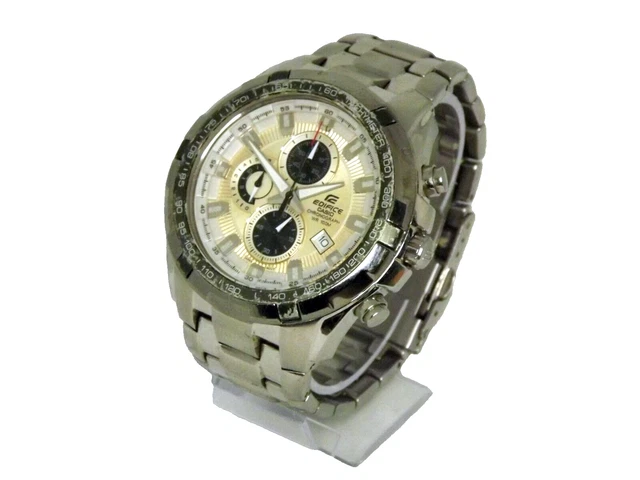 CASIO EDIFICE CHRONOGRAPH, Silver Dial,Japan Quartz. Stainless Steel ...