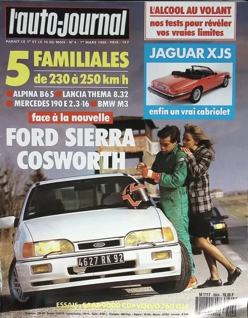 FORD SIERRA COSWORTH - L'auto journal - n° 4 - 1988 - revue magazine ...