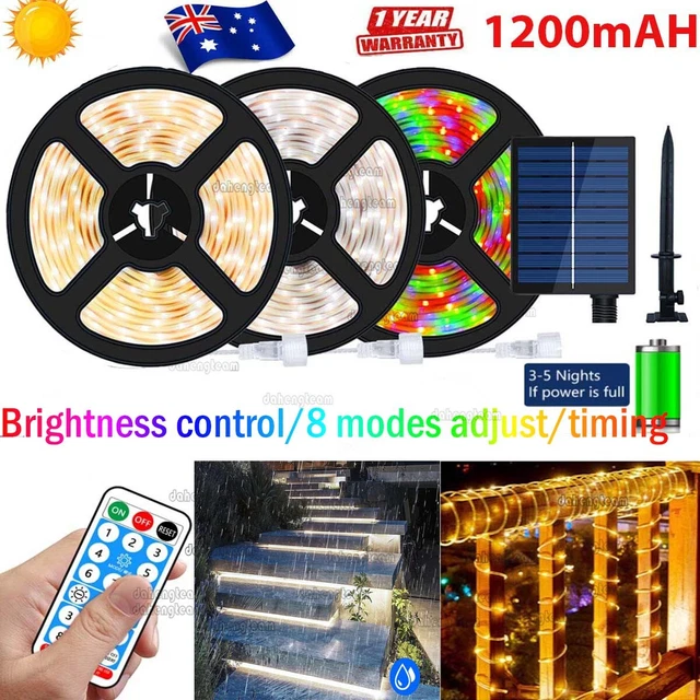 5/10M LED SOLAR Strip Light Flexible Tape Lamp Outdoor Garden Decor ...