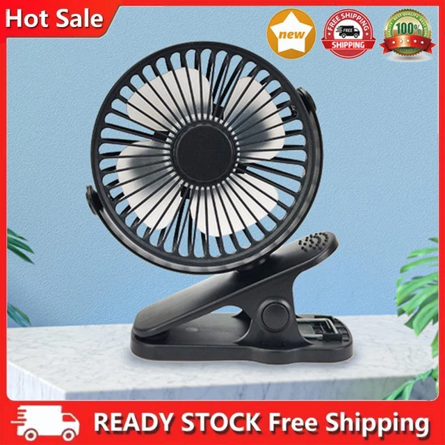USB DESK CLIP On Fan 3 Speeds Rechargeable Small Cooling Ventilador Fan ...