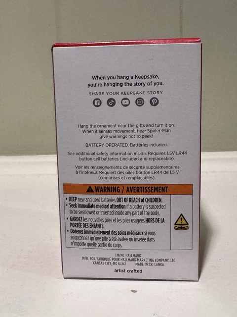 HALLMARK KEEPSAKE ORNAMENT 2025 Spider-man Peekbuster Marvel Disney ...