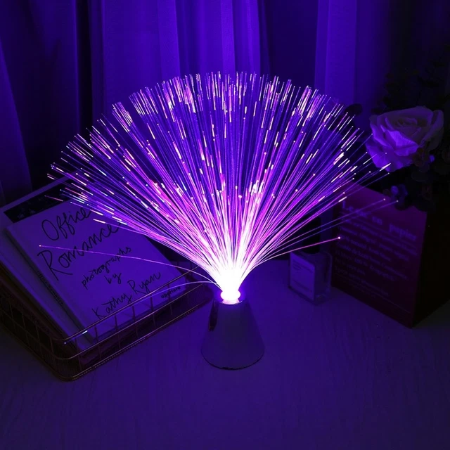LED MULTI COLOUR Changing Fiber Fountain Night Light Lamps Luminous ...
