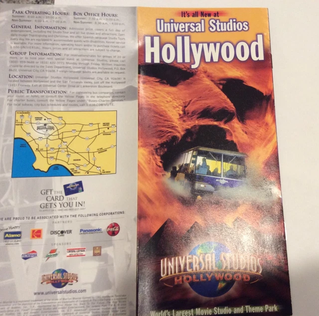 UNIVERSAL STUDIOS HOLLYWOOD Movie Studio Guide Map Brochure £5.22 ...