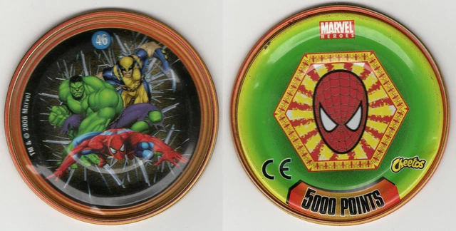 MARVEL METAL POGS TAZOS No. 46 SPIDERMAN HULK WOLVERINE BIG SIZE ...