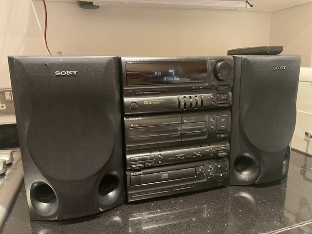 SONY MHC-550 MINI HiFi System HCD-H550M RARE CD D/Tape Tuner Speakers ...