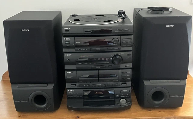 RETRO SONY LBT-N455 Compact Hi-Fi Stereo System + Turntable Tape CD ...