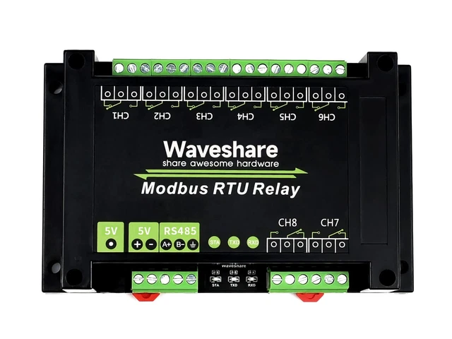 INDUSTRIAL MODBUS RTU 8-Ch Relay Module with RS485 Interface Multi ...