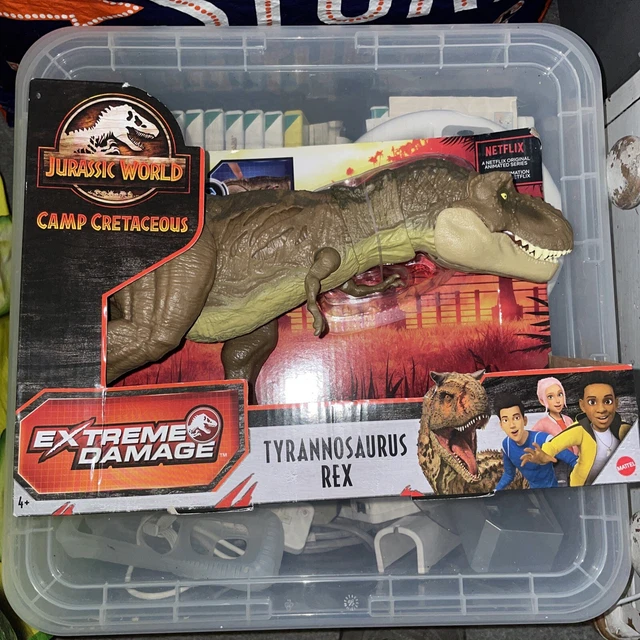 JURASSIC WORLD T-REX Camp Cretaceous Extreme Damage Park Tyrannosaurus ...