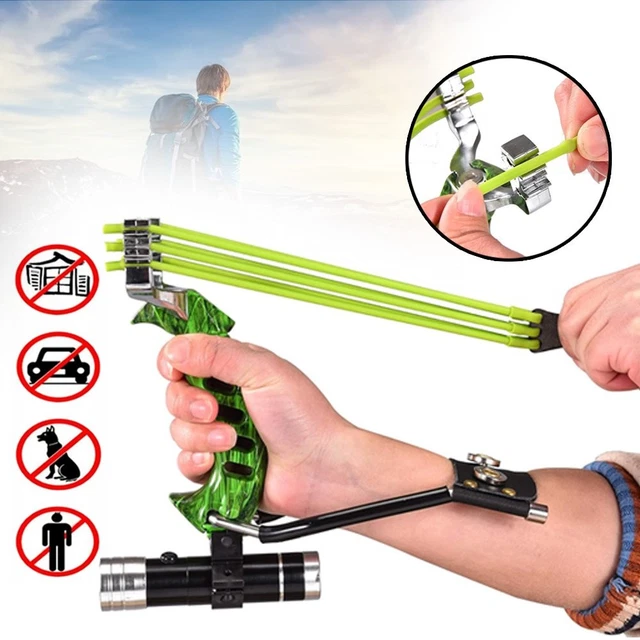 POWERFUL SLINGSHOT KATAPULT Alloy Handle Sling Shot Game High Velocity ...