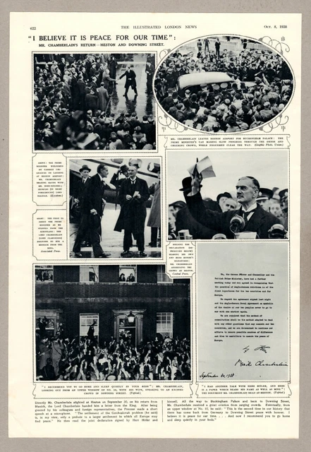 NEVILLE CHAMBERLAIN PEACE in Our Time Munich Conference Newspaper ...