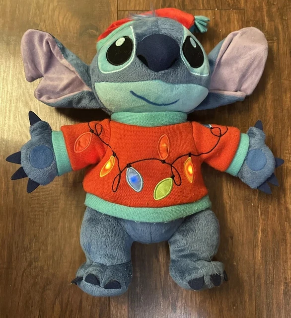 DISNEY STORE STITCH Light-Up Holiday Medium Plush Stuffed Animal Lilo ...