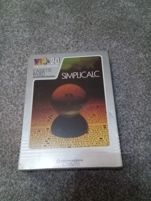 SIMPLICALC COMMODORE vic 20 cassette Unopened And Sealed £10.00 ...