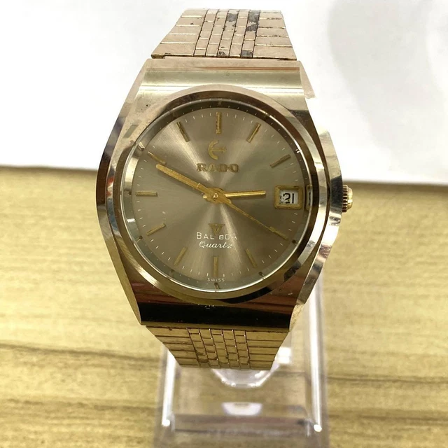 OROLOGIO RADO BALBOA Uomo 34mm Quadrante Oro Quarzo Rotondo Data Made ...