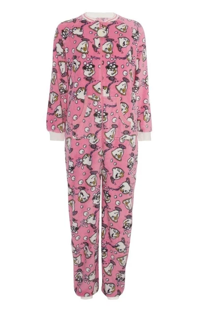 PRIMARK ALL IN ONE PYJAMAS SLEEP SUIT ADULT The Beauty And The Beast ...