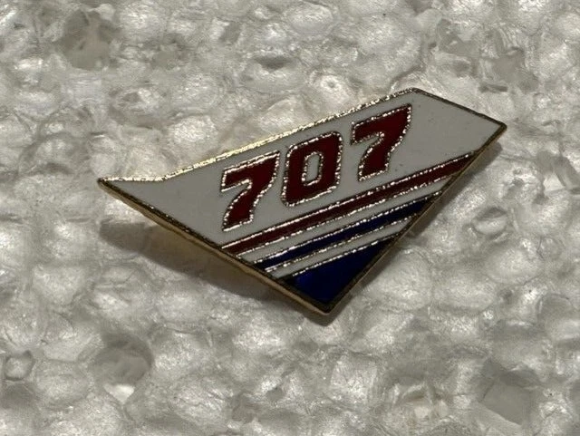 VINTAGE BOEING 707 Plane Tail Enamel Lapel Pin Single Post Clutch Back ...