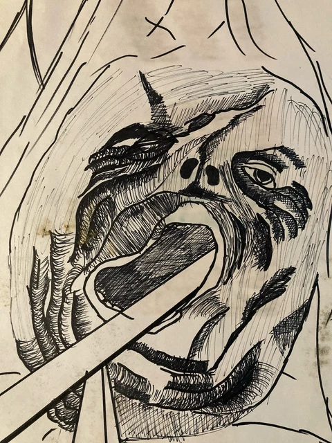 BEAUTIFUL DRAWINGS SURREAL Ink 1990 Route Portrait to Identify ...