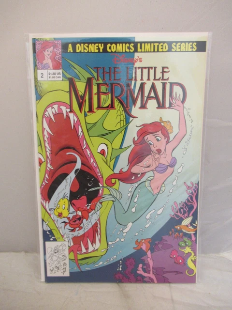 DISNEY COMICS THE LITTLE MERMAID Limited Series #2 1992 VF+ Boarded ...