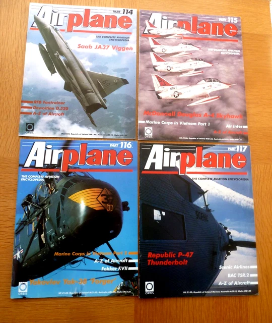 4 AIRPLANE MAGAZINE "The Complete Aviation Encyclopedia" Parts 114-115 ...