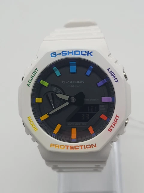 CUSTOM G-SHOCK GA2100 Casioak Arctic Rainbow Hand Painted Casio Mod ...