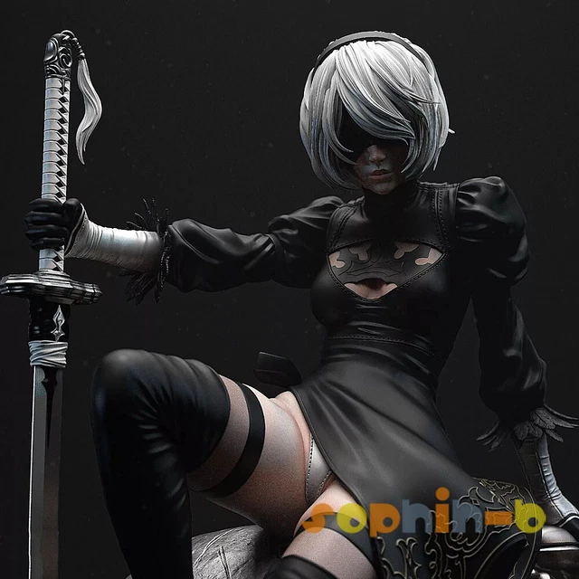 NIER AUTOMATA 2B Girl Unpainted 3d Print GK Statue Figure 1:4 Model Kit NSFW £112.81 - PicClick UK