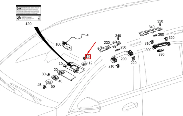 MERCEDES-BENZ GLE W167 Sun Visor Outside Mounting Clip A0999910270 NEW ...