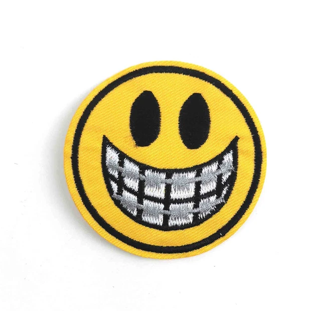 SMILEY VISAGE EMOJI émoticône jaune - fer sur applique/brodé patch 2632 EUR 3,76 - PicClick FR