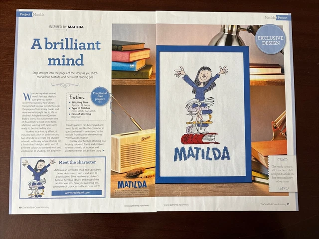 ROALD DAHL MATILDA Cross Stitch Chart **from a magazine** £1.60 ...