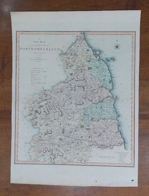 ORIGINAL ANTIQUE 19TH Century County Map C Smith 1801 Durham £39.95 ...