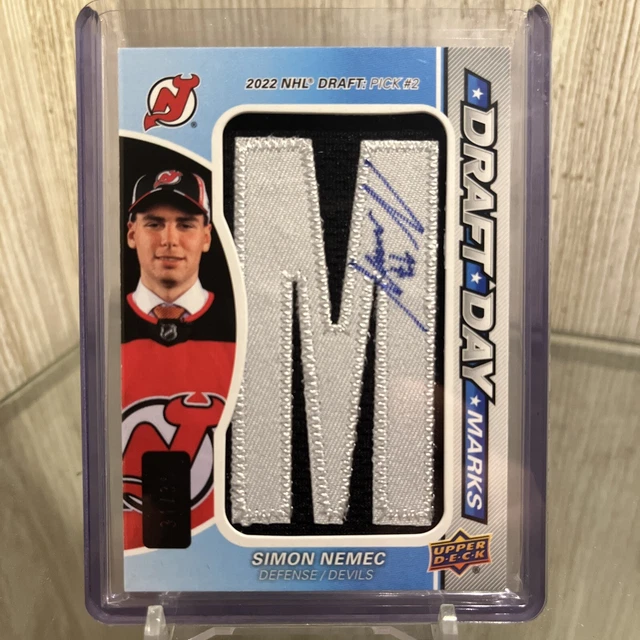 PATCH LETTERA 2023-24 SP Draft Day Marks M Simon Nemec RC ROOKIE AUTO ...