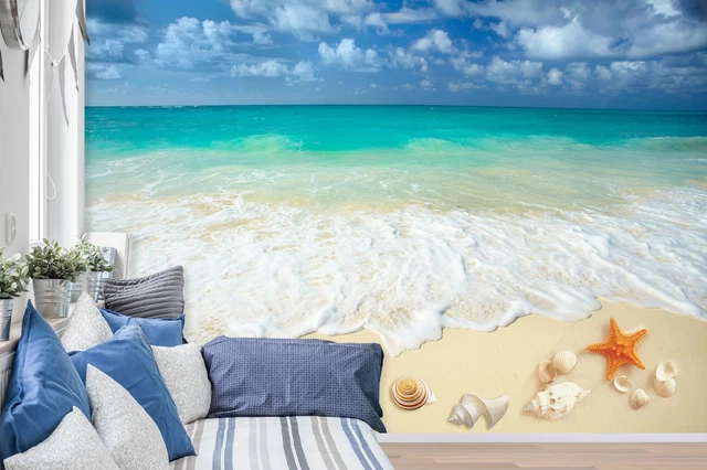 3D BEACH SHELLS 2406 Wallpaper Mural Paper Wall Print Indoor Murals CA ...
