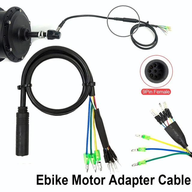 E-BIKE MOTOR ADAPTER Cable Hall Sensor 9Pin Female Plug Phase Position ...