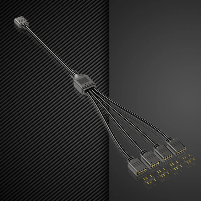 ARGB CHASSIS FAN Splitter 30cm 1 To 2/3/4 for PC Light Strip Fans ...