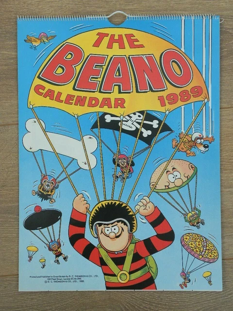 VINTAGE BEANO 1989 Calendar DC Thomson & Co Ltd unused in original ...