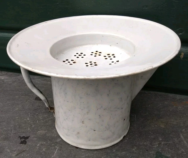 VINTAGE FRENCH ENAMEL Jug With Sieve £24.00 - PicClick UK