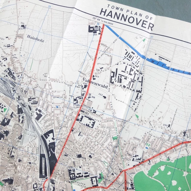 WW2 1945 HANNOVER Germany British Army Map Raf Royal Air Force Hanover ...
