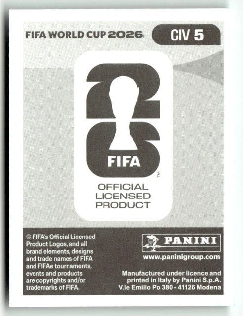 PANINI WORLD CUP 2026 Sticker No CIV 5 Odilon Kossonou Ivory Coast ...
