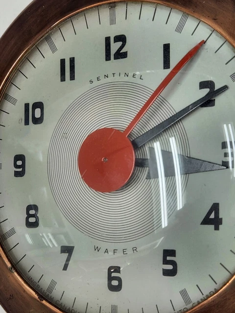 VINTAGE SENTINEL WAFER Electric Wall Clock Designed By Henry Dreyfuss ...