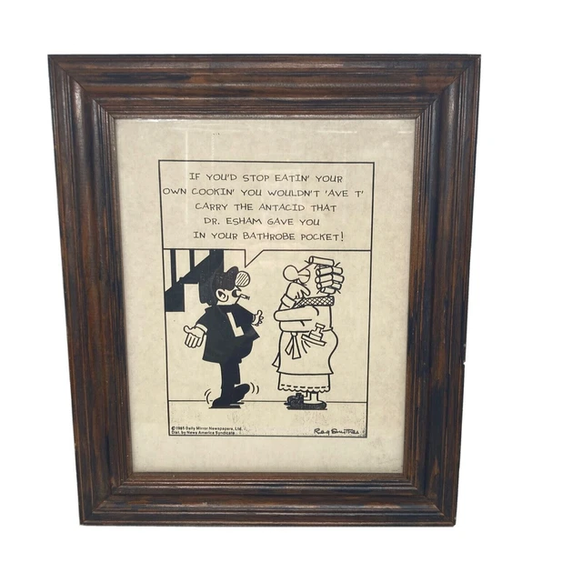 Andy Capp Comic Cartoon Strip 1985 Daily Mirror Newspaper Framed Reg