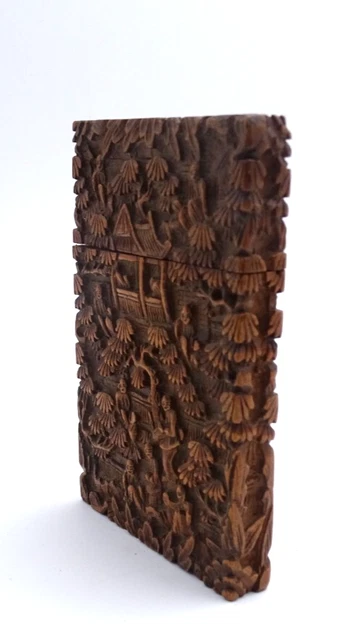 +CHINE, CANTON. ETUI à Cartes De Visites En Bois De Santal, époque Fin ...
