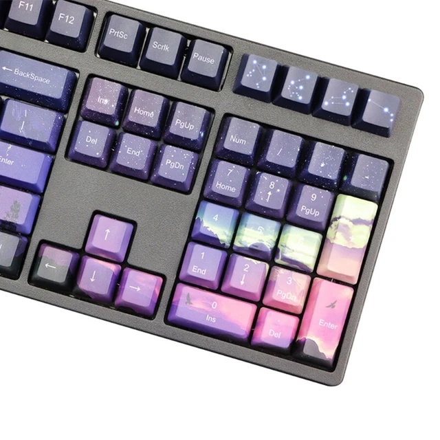 LIGHT THEME DYE Subbed PBT Keycaps OEM Profile for Mechanical Keyboard ...